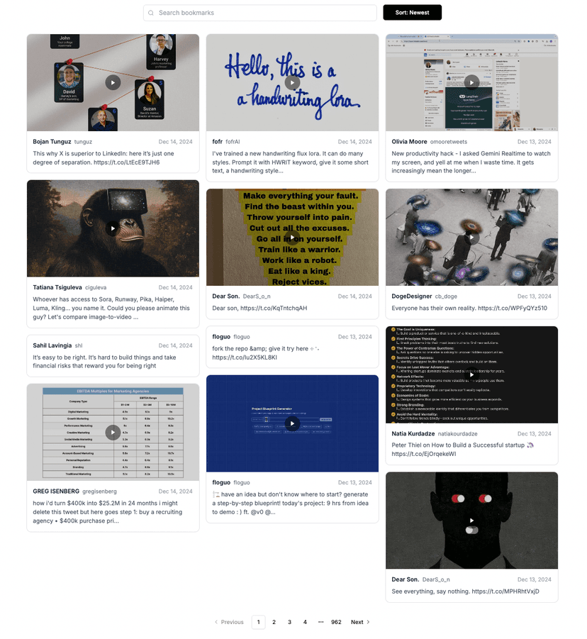 Bookmarks X - Organize Your X Bookmarks